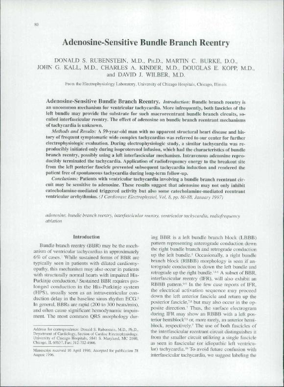 (PDF) Adenosine-Sensitive Bundle Branch Reentry