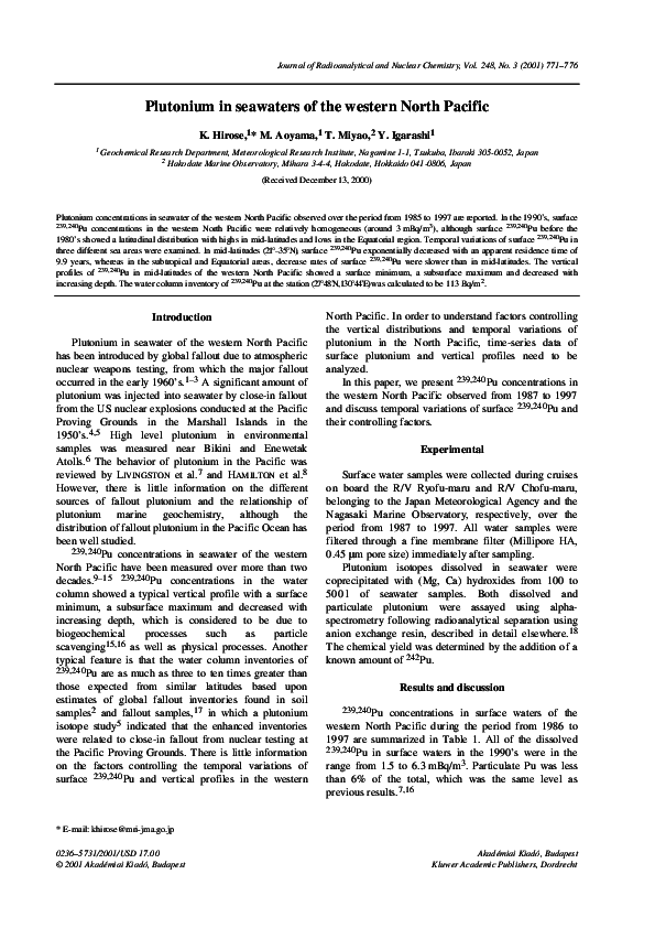 Pdf Separation Of Actinides Cesium And Strontium From Marine Samples Using Extraction