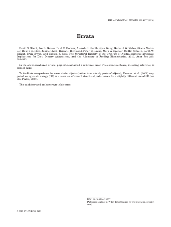 (PDF) Errata: The Structural Rigidity of the Cranium of ...