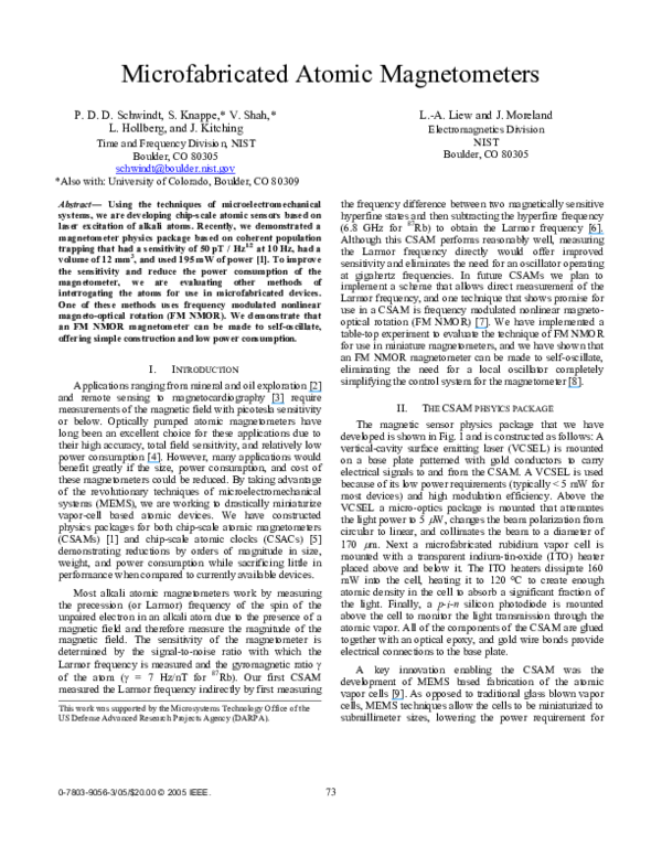 (PDF) Microfabricated Atomic Magnetometer
