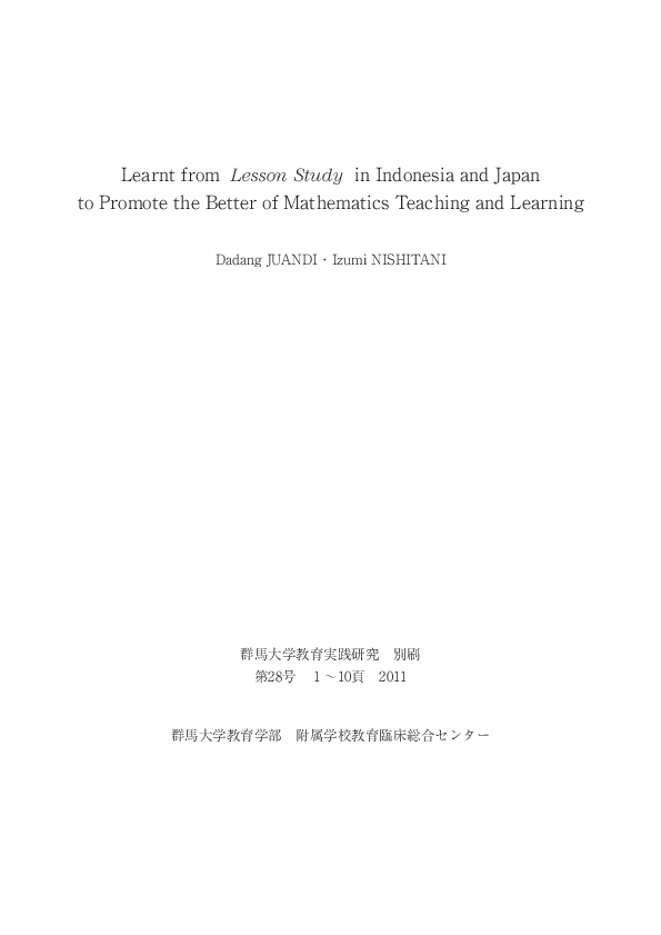 (PDF) Learnt from Lesson Study in Indonesia and Japan to Promote the ...