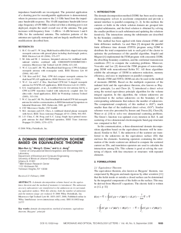 Pdf A Domain Decomposition Scheme Based On Equivalence Theorem