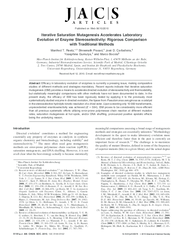(PDF) Iterative Saturation Mutagenesis Accelerates Laboratory Evolution ...