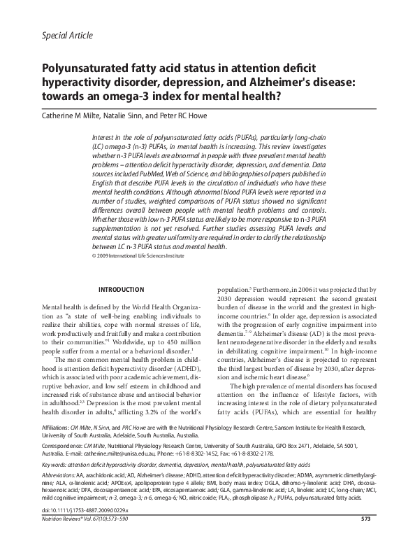 (PDF) Polyunsaturated fatty acid status in attention deficit ...