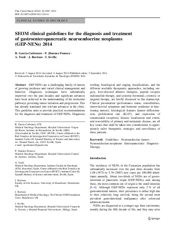 (PDF) SEOM clinical guidelines for the diagnosis and treatment of ...