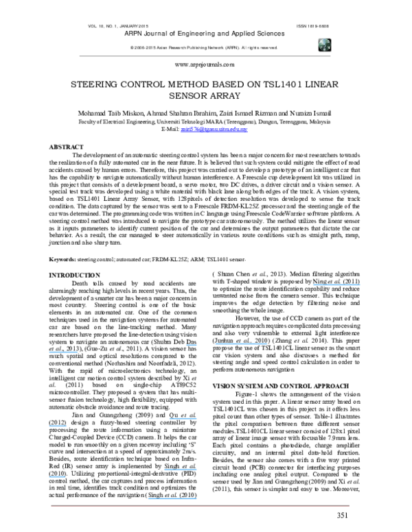 (PDF) Steering Control Method Based on TSL1401 Linear Sensor Array