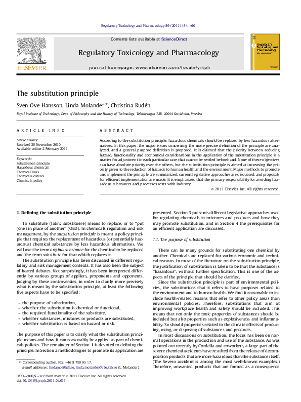 (PDF) The substitution principle