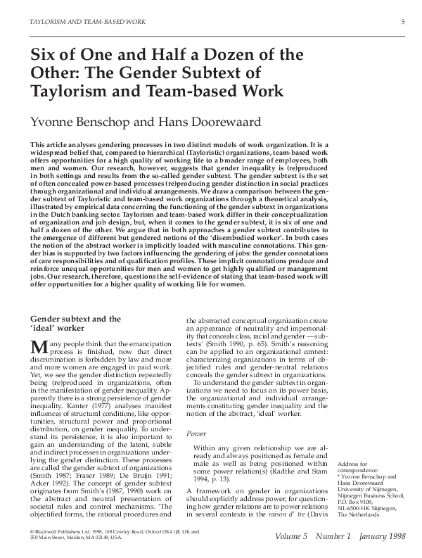 (PDF) Six of One and Half a Dozen of the Other: The Gender Subtext of ...