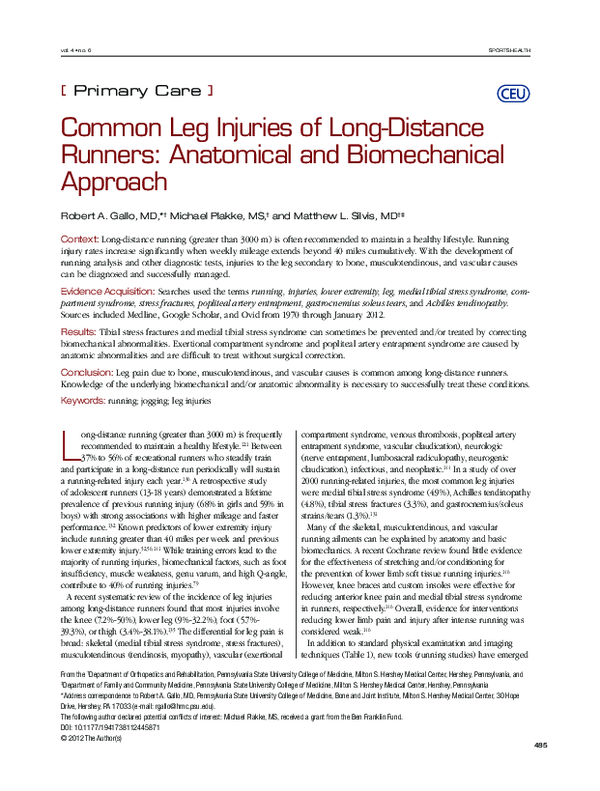(PDF) Common Leg Injuries of Long-Distance Runners: Anatomical and ...