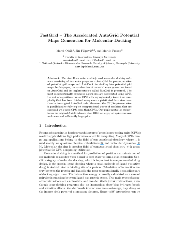 (PDF) FastGrid--The Accelerated AutoGrid Potential Maps Generation for ...