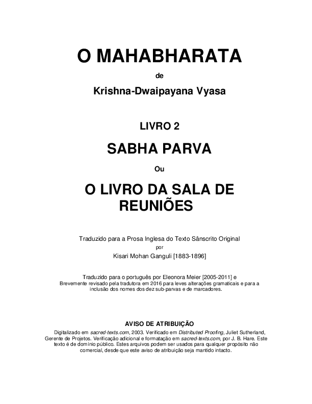 (PDF) O Mahabharata 02 _ Sabha Parva _ O Livro da Sala de Reuniões ...