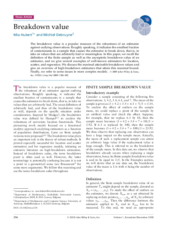 (PDF) Breakdown value