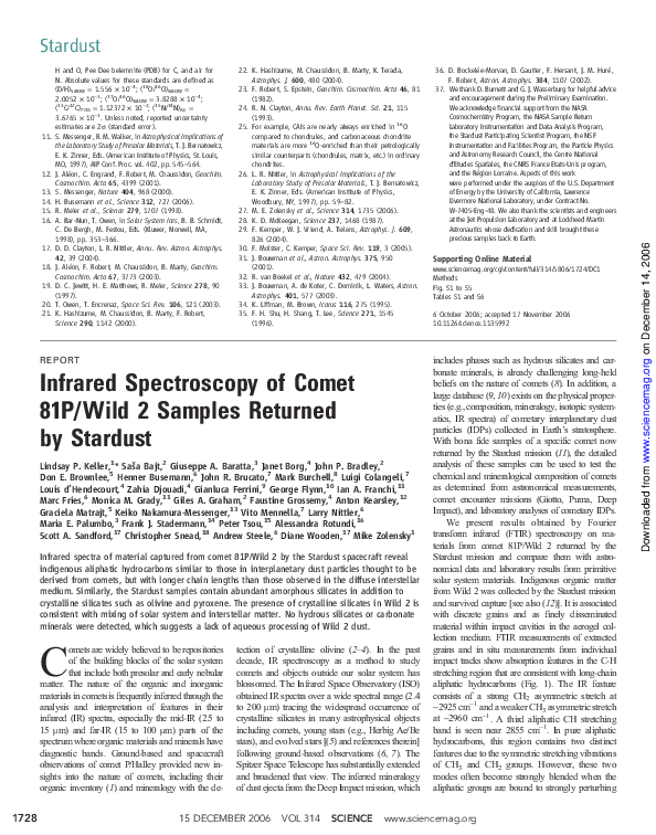 (PDF) Mineralogy and Petrology of Comet 81P/Wild 2 Nucleus Samples ...