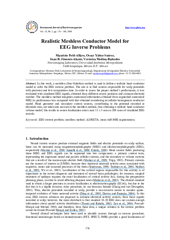 (PDF) Realistic meshless conductor model for EEG inverse problems