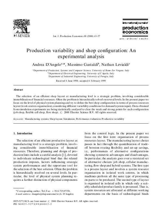 (PDF) Production variability and shop configuration: An experimental ...