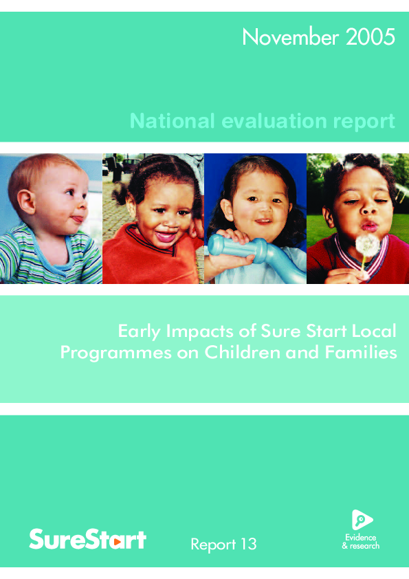 (PDF) Early impacts of Sure Start local programmes on children and families