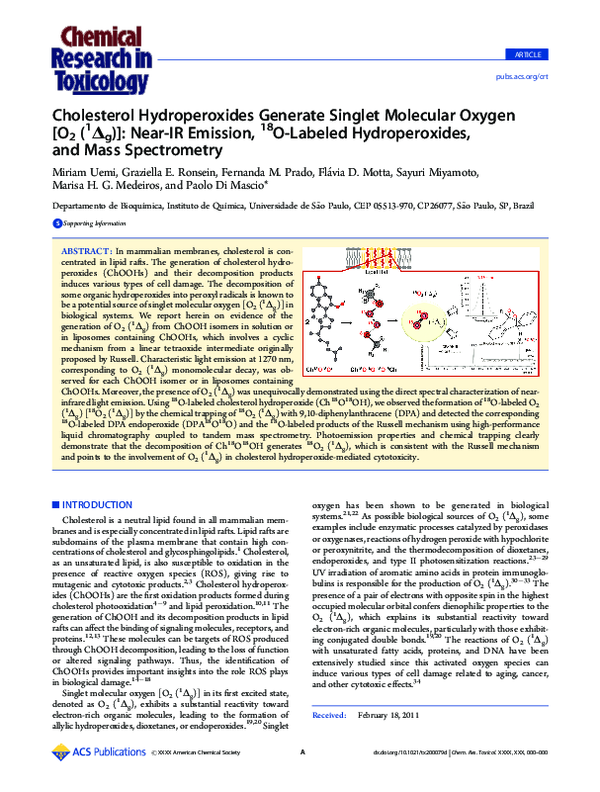 (PDF) Detection of Singlet Molecular Oxygen Generated by Lipid ...