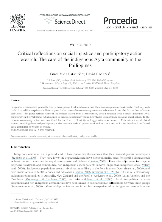 (PDF) Critical reflections on social injustice and participatory action ...