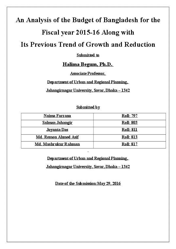 BUDGET du QUÉBEC 2015