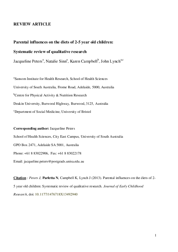 PDF Parental Influences On The Diets Of 2 To 5 year old Children pdf-parental-influences-on-the-diets-of-2-to-5-year-old-children