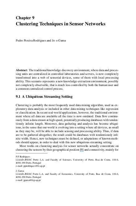(PDF) Clustering Techniques in Sensor Networks