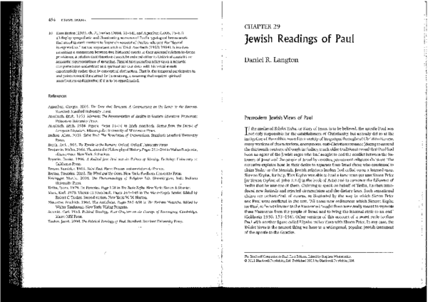 (PDF) Langton, D. "Jewish Readings of Paul." In Blackwell Companion to ...