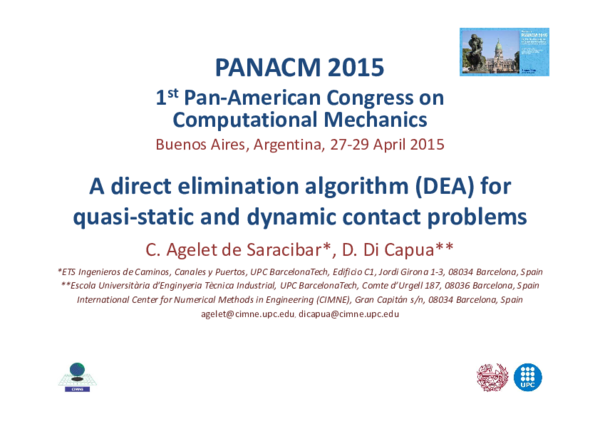 Pdf A Direct Elimination Algorithm Dea For Quasi‐static And Dynamic Contact Problems