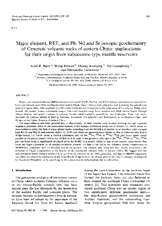(PDF) Major element, REE, and Pb, Nd and Sr isotopic geochemistry of ...