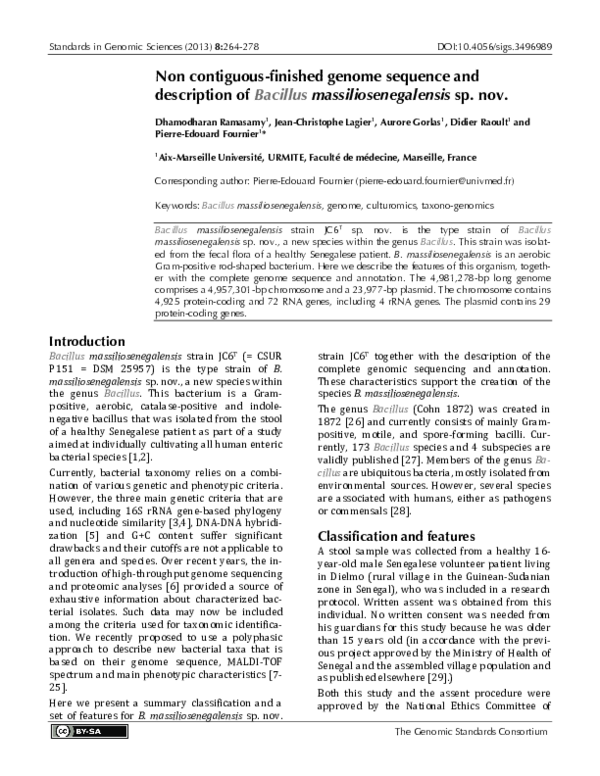 (PDF) Non-contiguous finished genome sequence and description of ...
