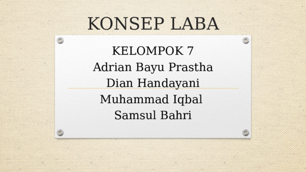 (PPT) Konsep Laba