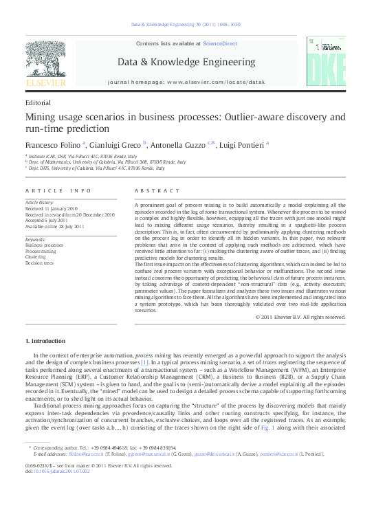 (PDF) Mining usage scenarios in business processes: Outlier-aware ...
