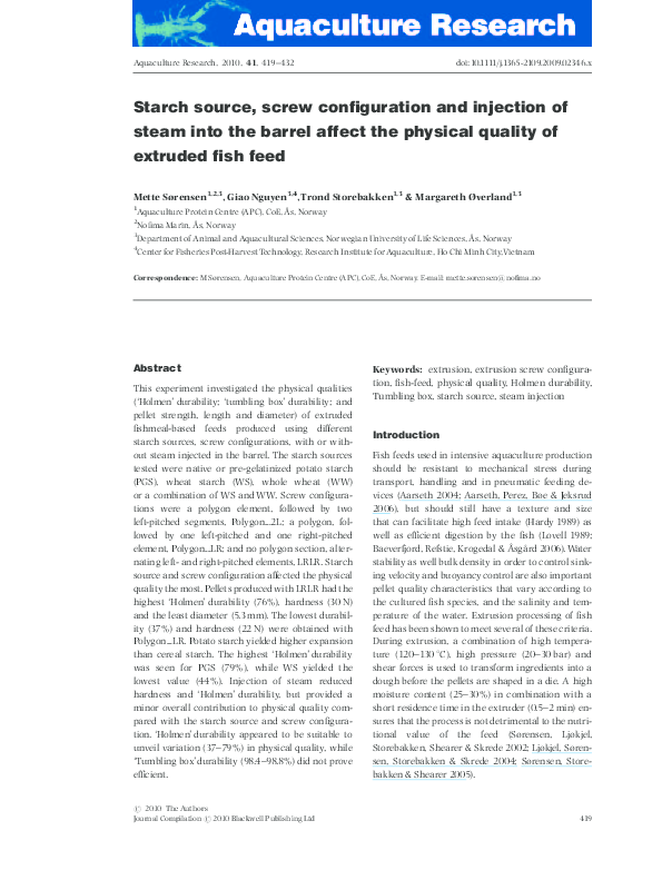 (PDF) Starch source, screw configuration and injection of steam into ...