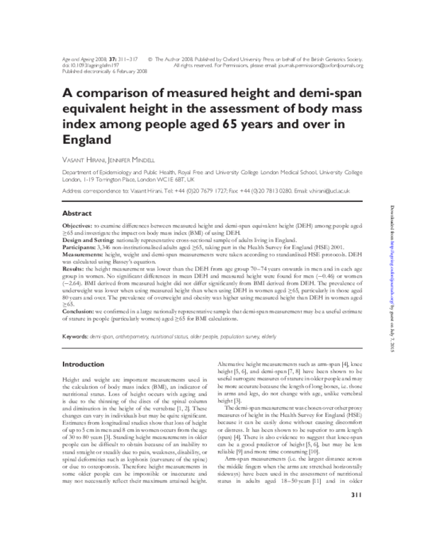 (PDF) A comparison of measured height and demi-span equivalent height ...