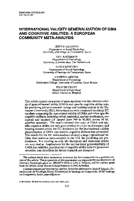 (PDF) International Validity Generalization of Gma and Cognitive ...