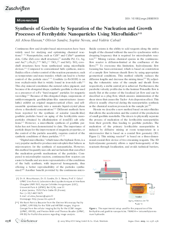 (PDF) Synthesis of Goethite by Separation of the Nucleation and Growth ...
