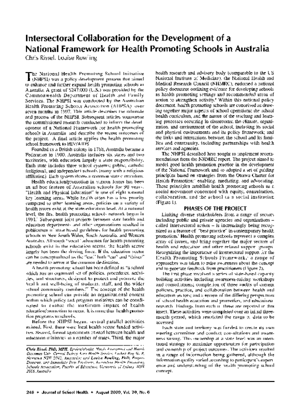 (PDF) Intersectoral collaboration for the development of a national ...