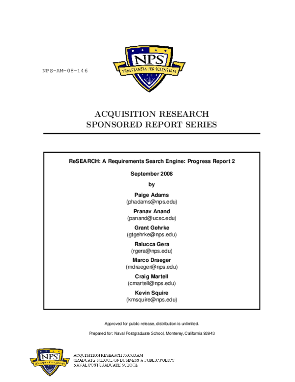 (PDF) ACQUISITION Research Sponsored Report Series