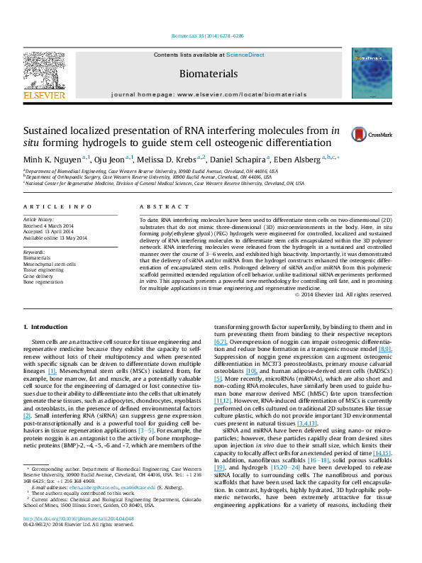 (PDF) Sustained localized presentation of RNA interfering molecules ...