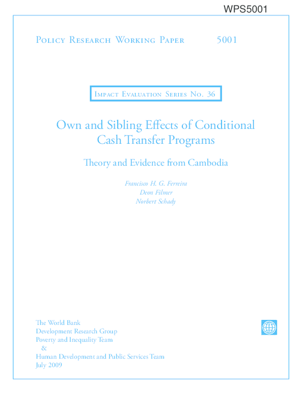 (PDF) Own And Sibling Effects Of Conditional Cash Transfer Programs ...