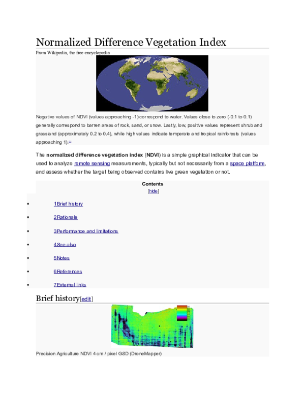 (DOC) Normalized Difference Vegetation Index