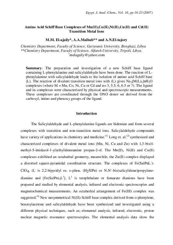 (PDF) Amino Acid Schiff Base Complexes of Mn(II),Co(II),Ni(II),Cu(II) and Cd(II) Transition ...