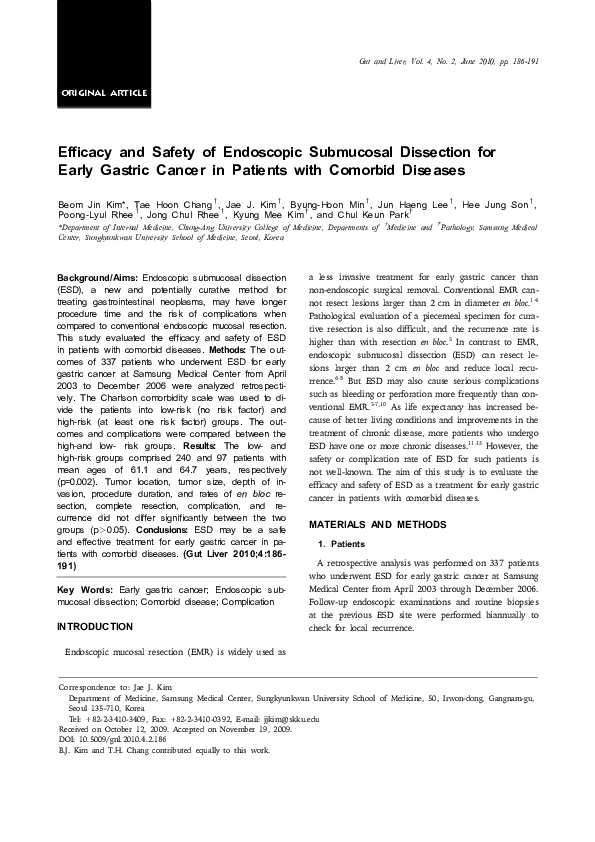 (PDF) Efficacy and safety of endoscopic submucosal dissection for colorectal neoplasia: a ...