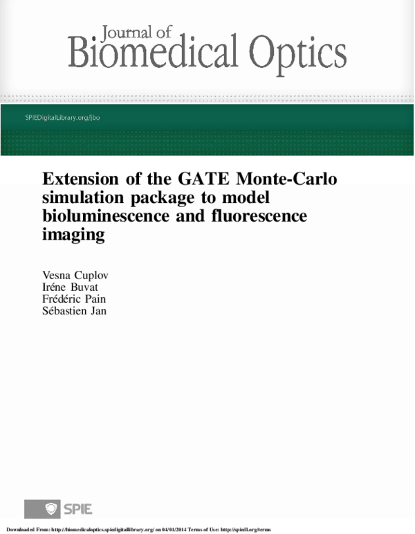 (PDF) Extension of the GATE Monte-Carlo simulation package to model ...