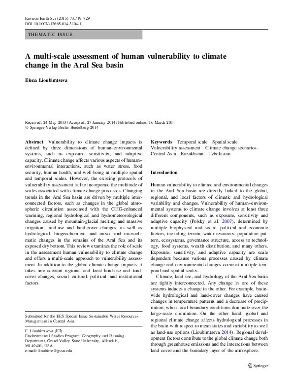 (PDF) A multi-scale assessment of human vulnerability to climate change ...