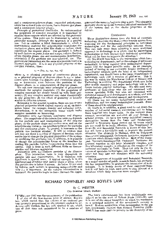(PDF) Richard Towneley & Boyle's Law