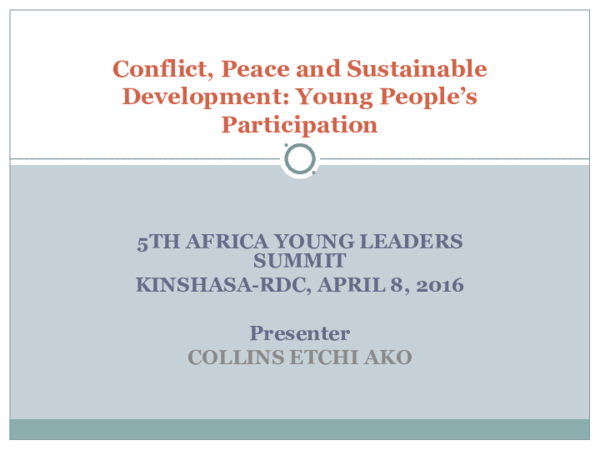 (PPT) Conflict, Peace and Sustainable Development: Young People's ...