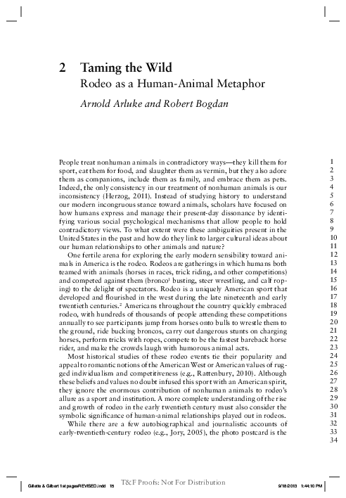 (PDF) Taming the Wild: Rodeo as a Human-Animal Metaphor