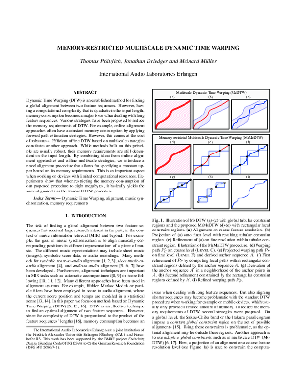 (PDF) MEMORY-RESTRICTED MULTISCALE DYNAMIC TIME WARPING
