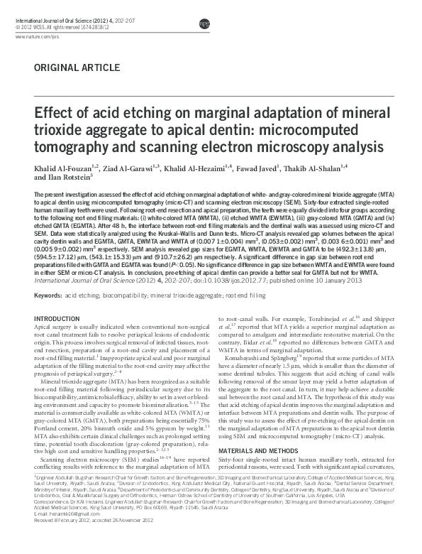 (PDF) Effect of acid etching on marginal adaptation of mineral trioxide ...