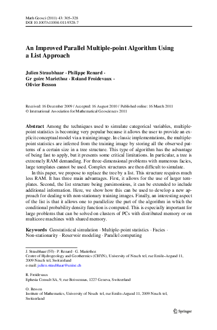 Pdf An Improved Parallel Multiple Point Algorithm Using A List Approach